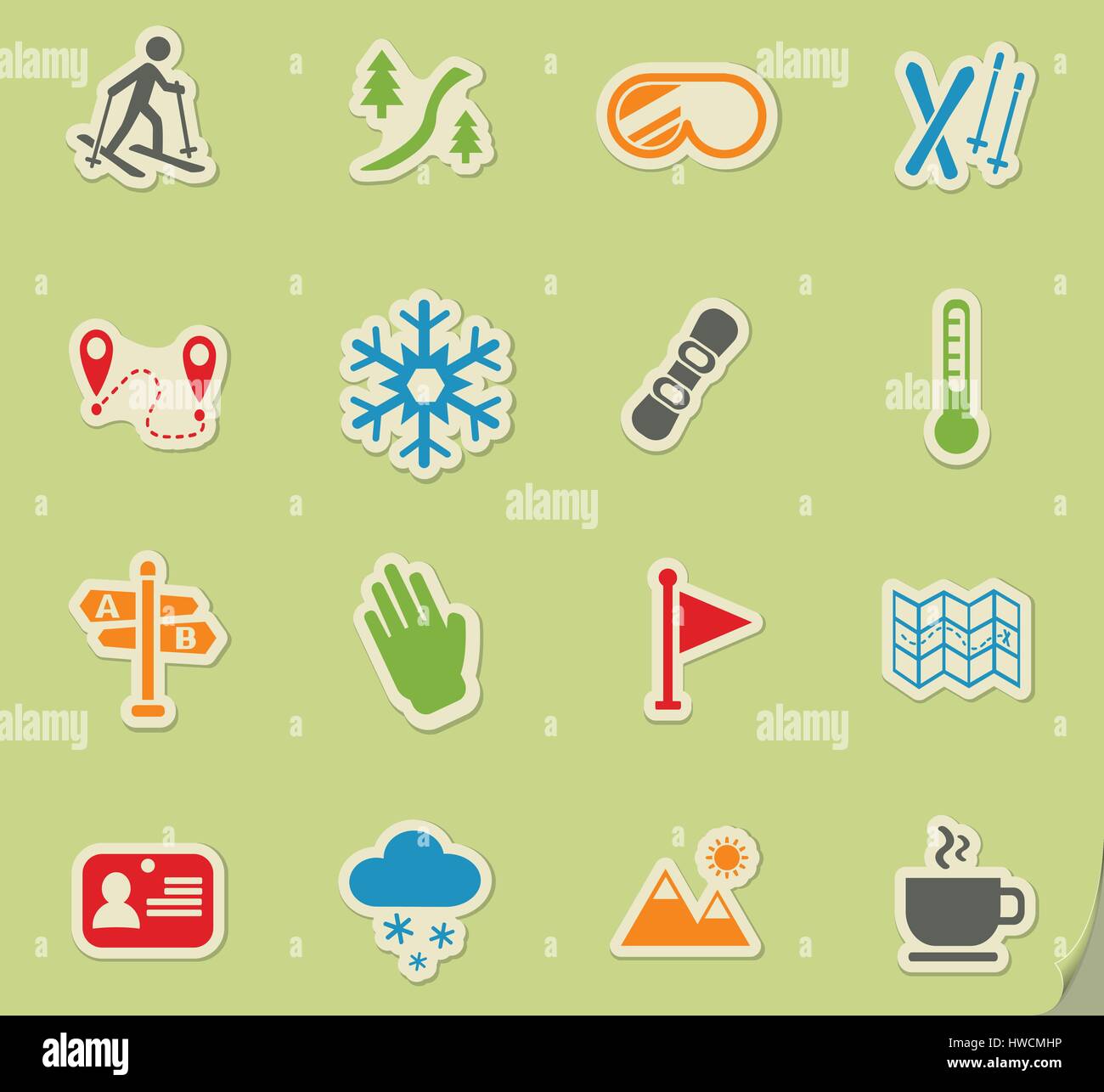 skiing web icons for user interface design Stock Vector Image & Art - Alamy