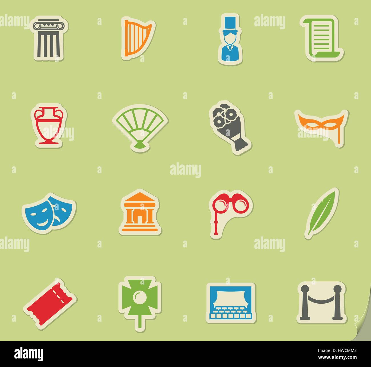 Theatre simply symbols for web and user interface Stock Vector Image ...