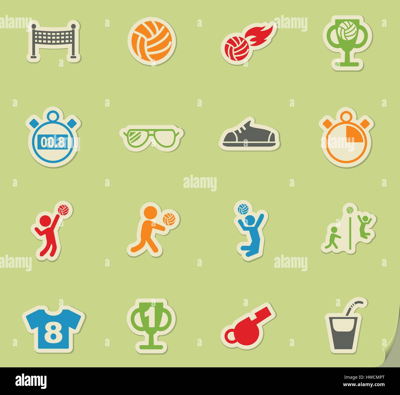 volleyball web icons for user interface design Stock Vector Image & Art ...