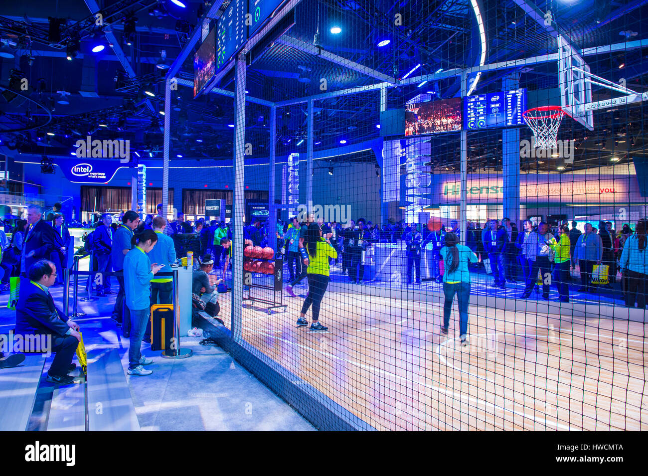 LAS VEGAS - JAN 08 : The Intel booth at the CES show in Las Vegas on ...