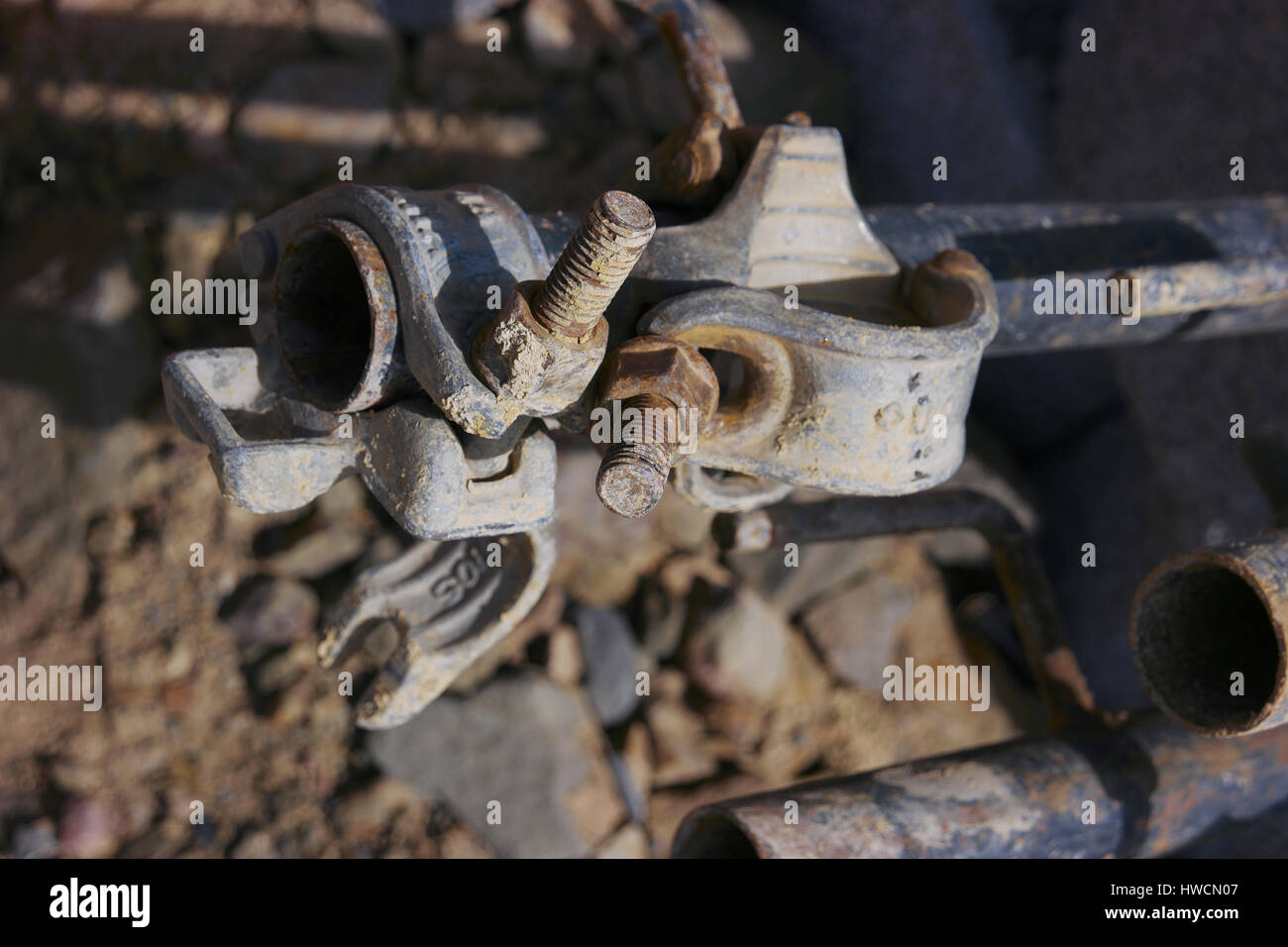 Metal frame clamps Stock Photo - Alamy