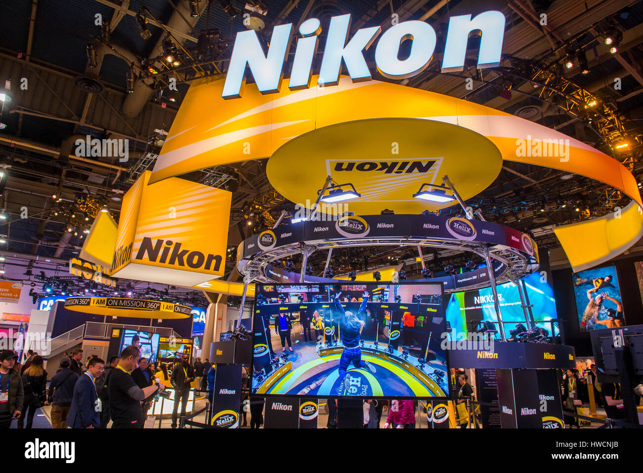 LAS VEGAS - JAN 08 : The Nikon booth at the CES show in Las Vegas on ...