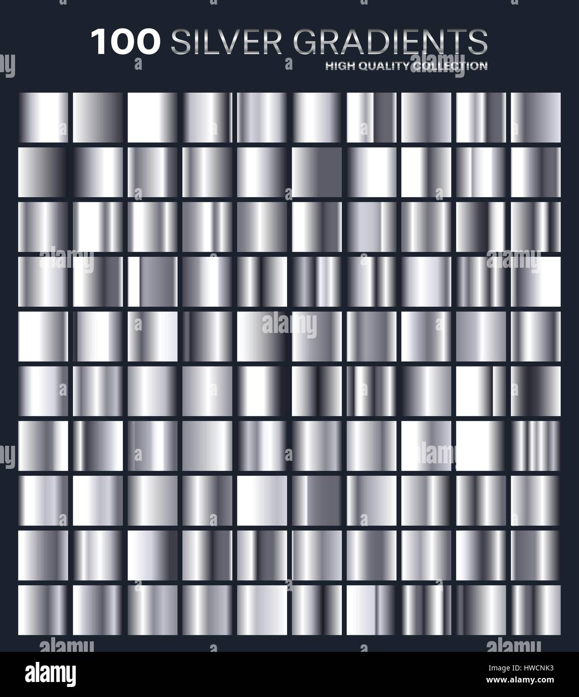 Silver gradient,pattern,template.Set of colors for design,collection of ...