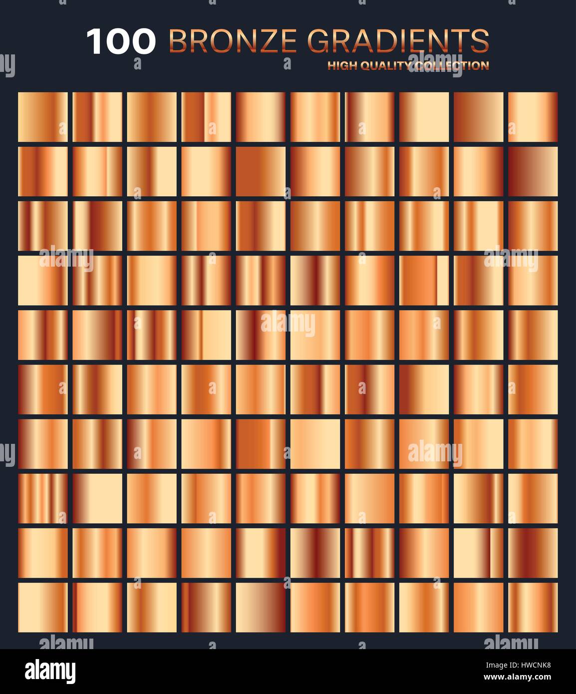 Bronze gradient,pattern,template.Set of colors for design,collection of ...