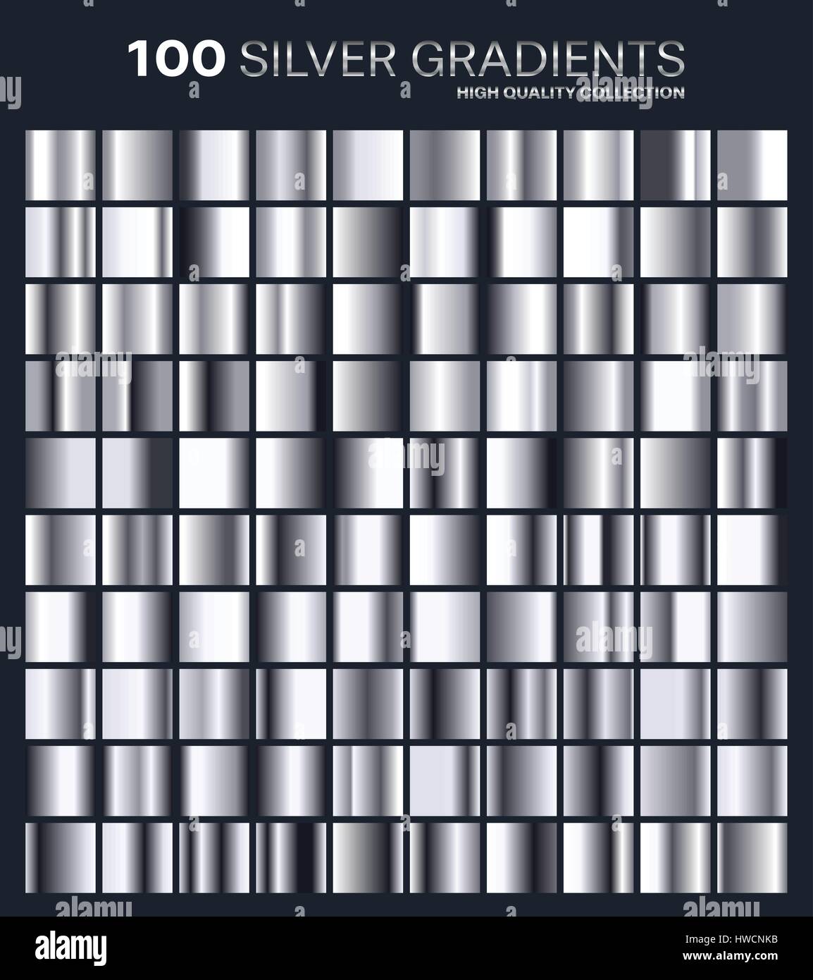Silver gradient,pattern,template.Set of colors for design,collection of ...