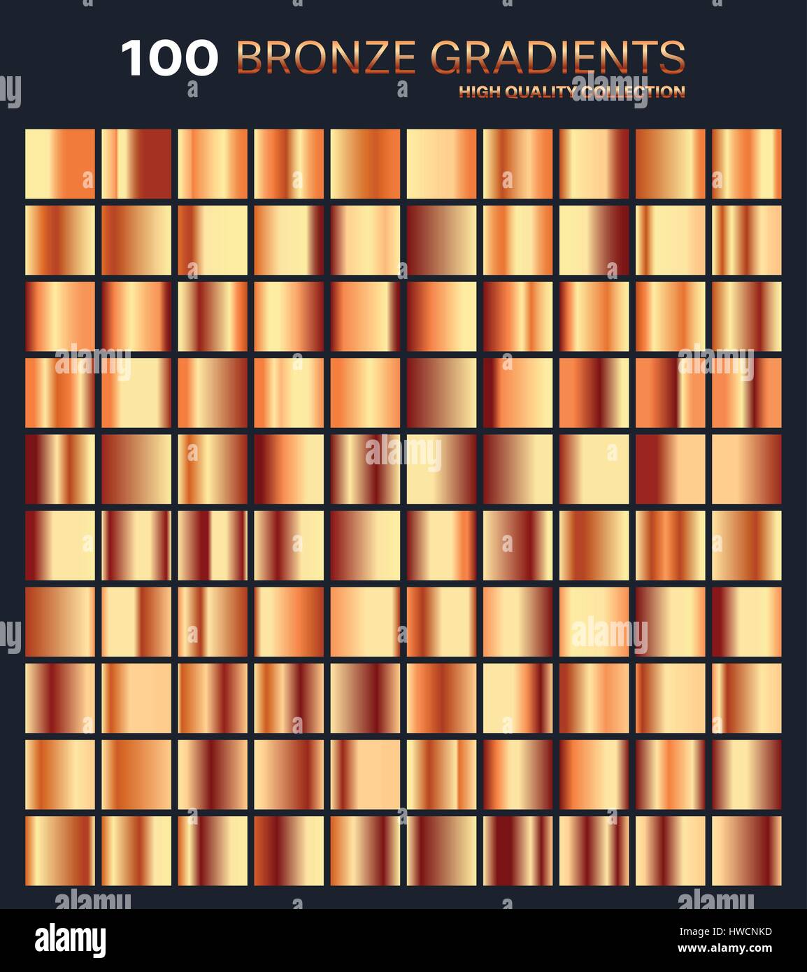Bronze gradient,pattern,template.Set of colors for design,collection of ...