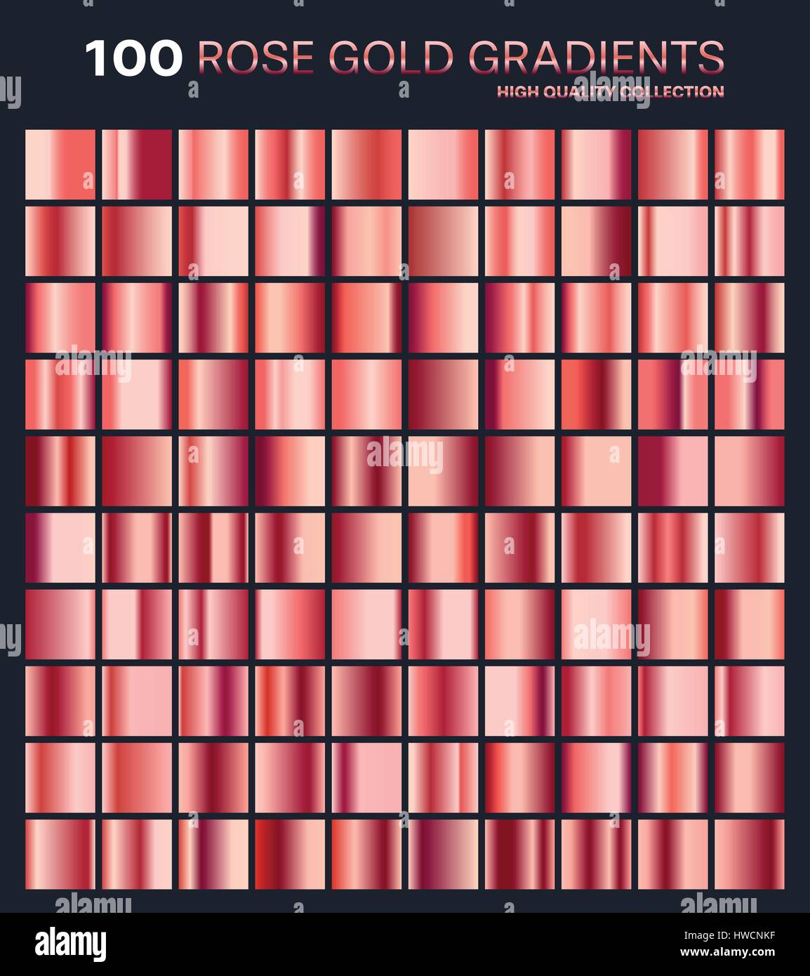 Rose gold gradient,pattern,template.Set of colors for design,collection ...
