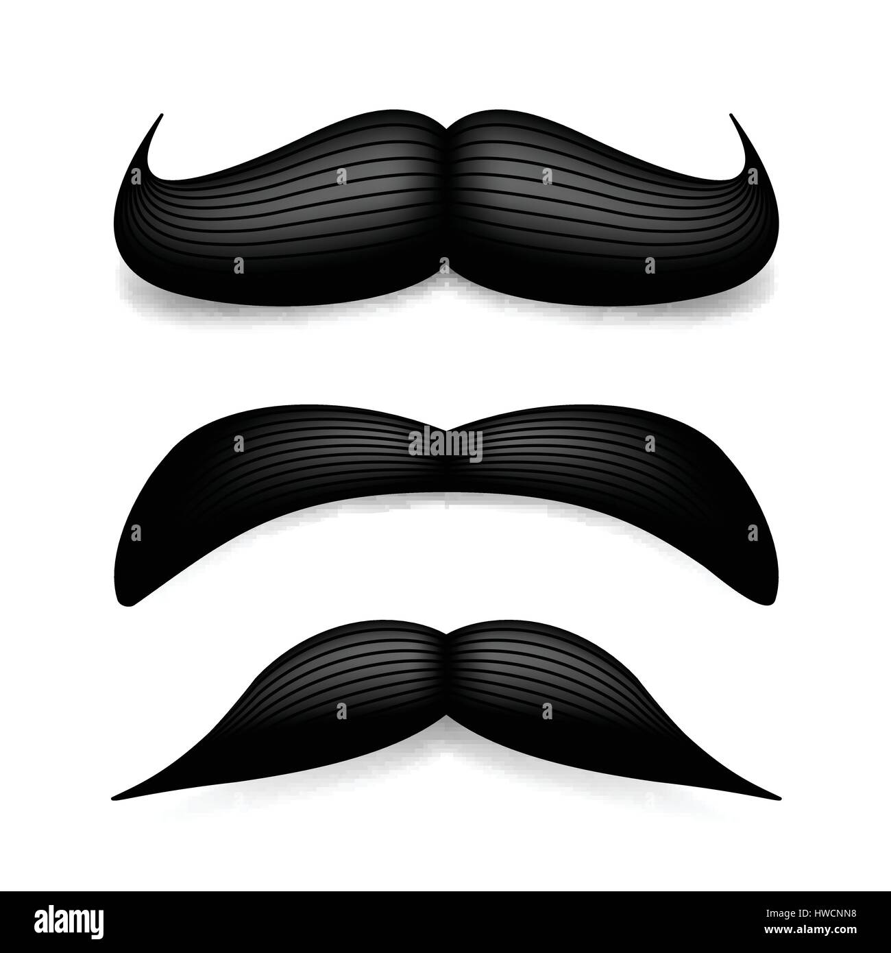 Mustache isolated on white. Black vector vintage moustache. Facial hair ...