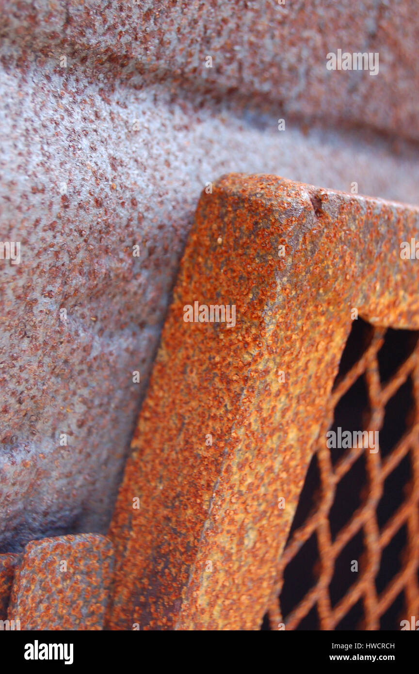 Rusted Metal Fireplace Stock Photo - Alamy