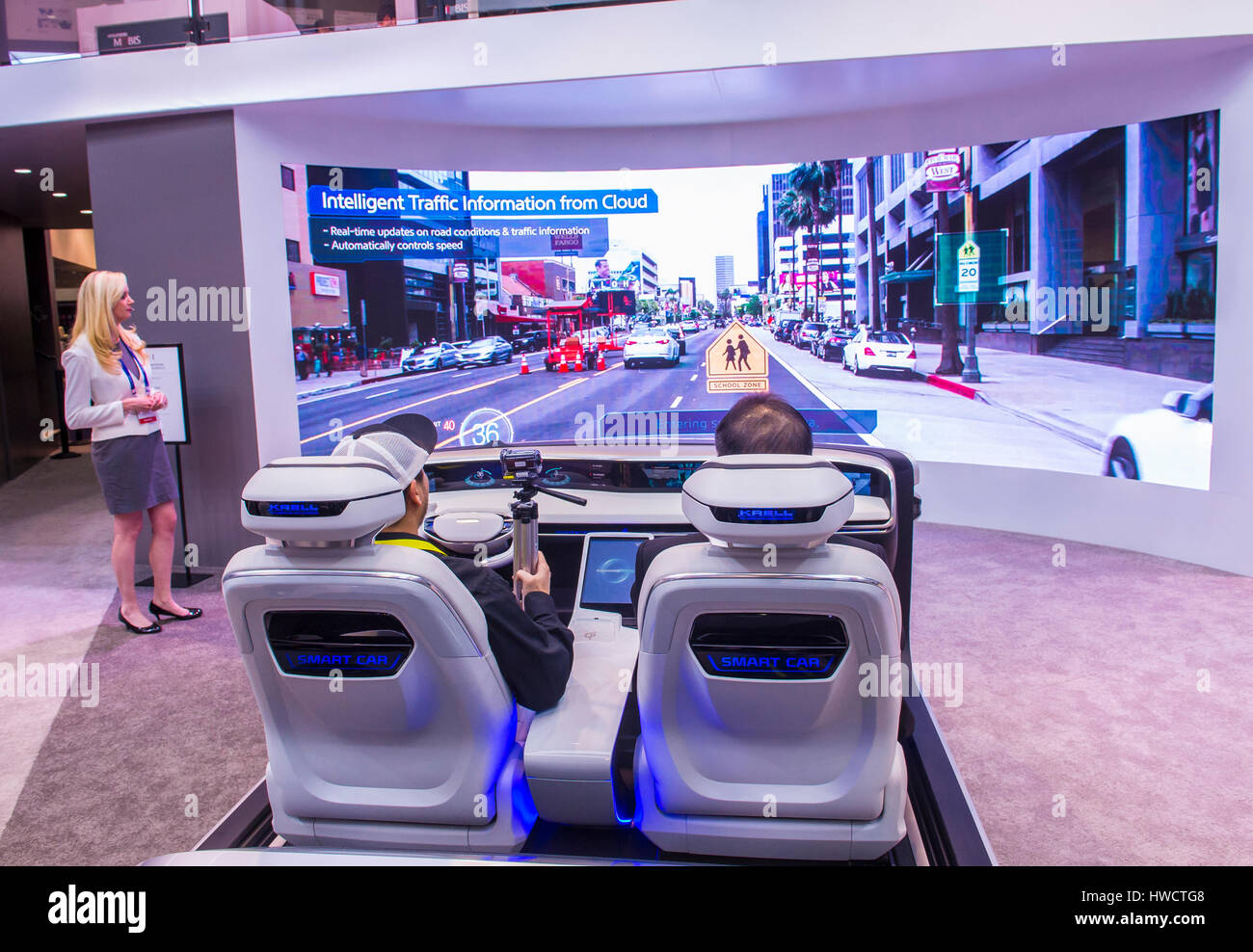 LAS VEGAS - JAN 08 : The Hyundai Mobis Concept car simulator at the CES ...