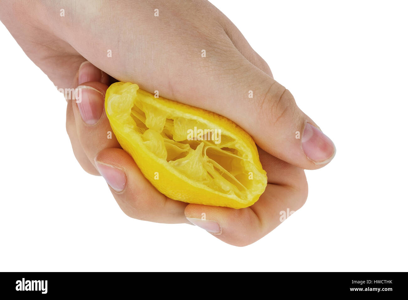 One from pressed lemon on white background. Symbolic photo for taxes ...