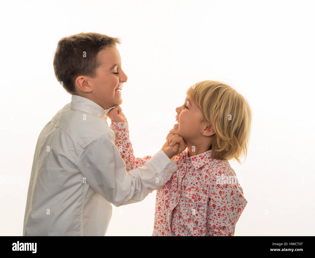 Two children with play, Zwei Kinder beim spielen Stock Photo - Alamy