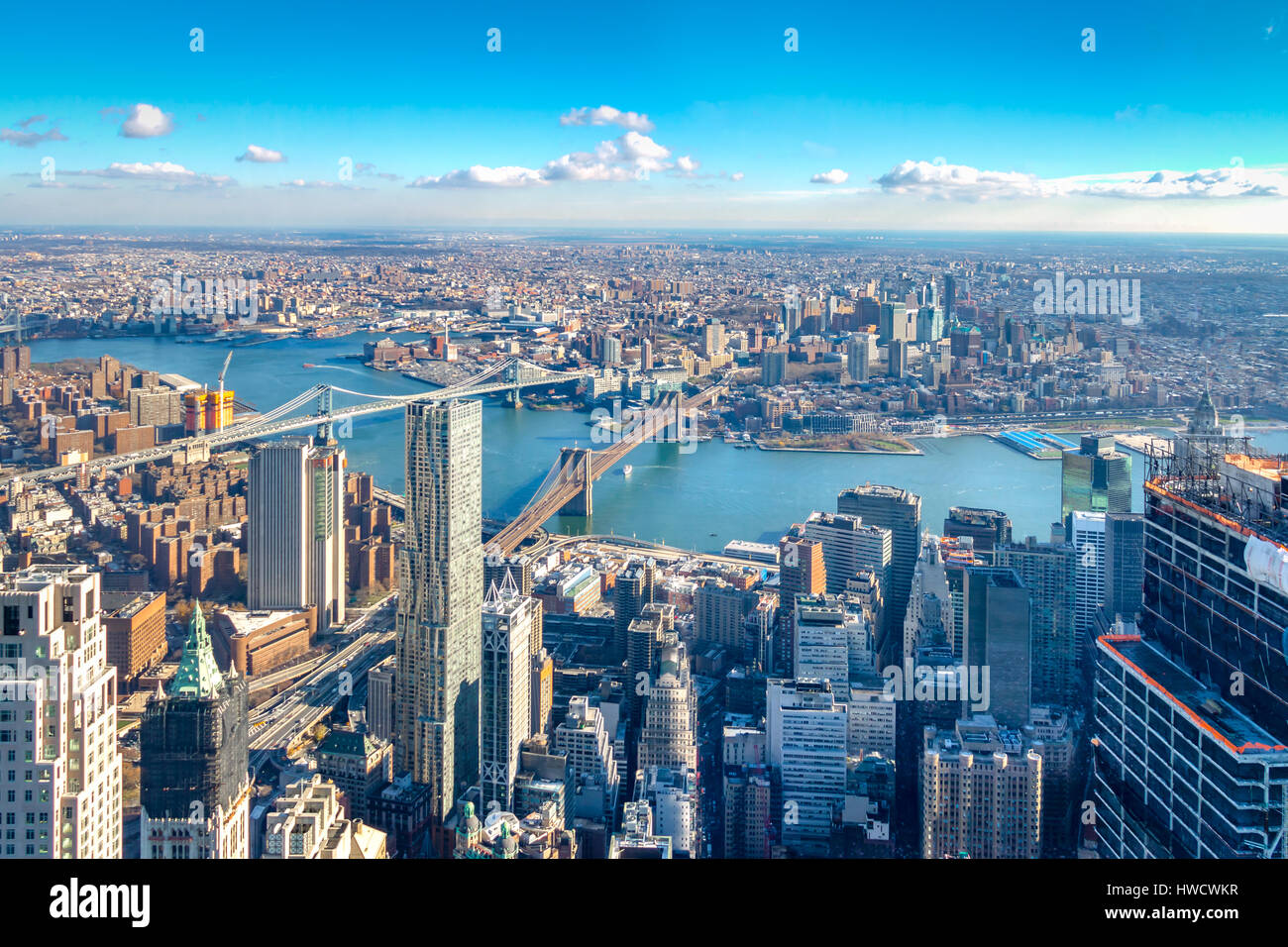 Aerial view of manhattan bridge hi-res stock photography and images - Alamy
