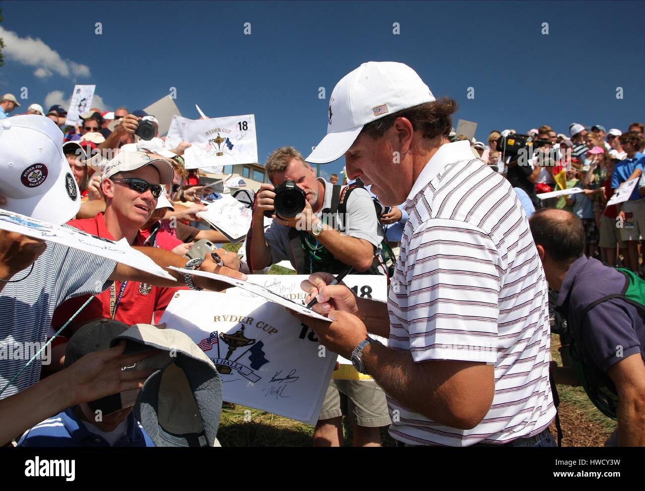 PHIL MICKELSON SIGNS FOR FANS 37TH RYDER CUP VALHALLA LOUISVILLE ...