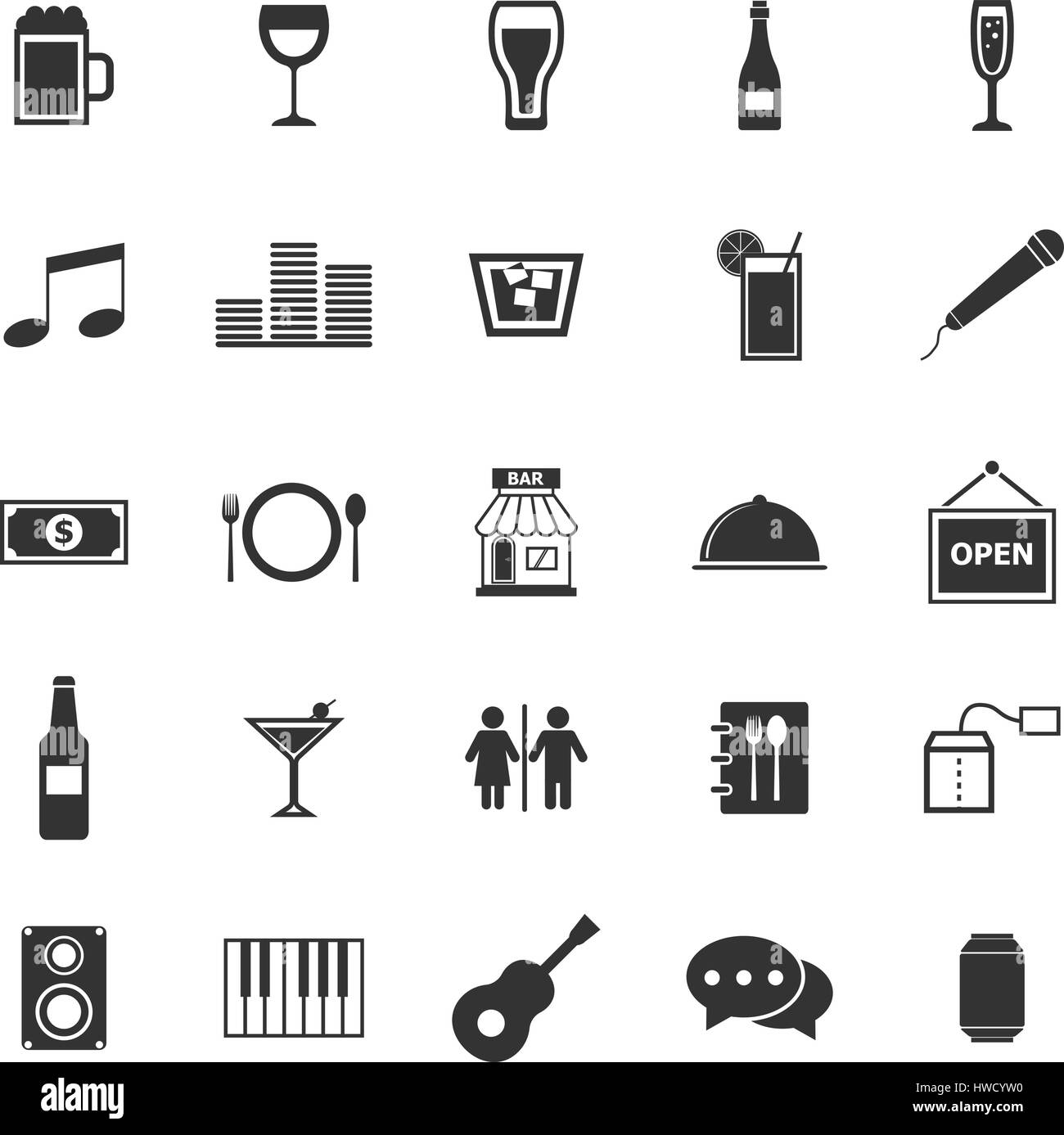 Bar icons on white background, stock vector Stock Vector Image & Art ...