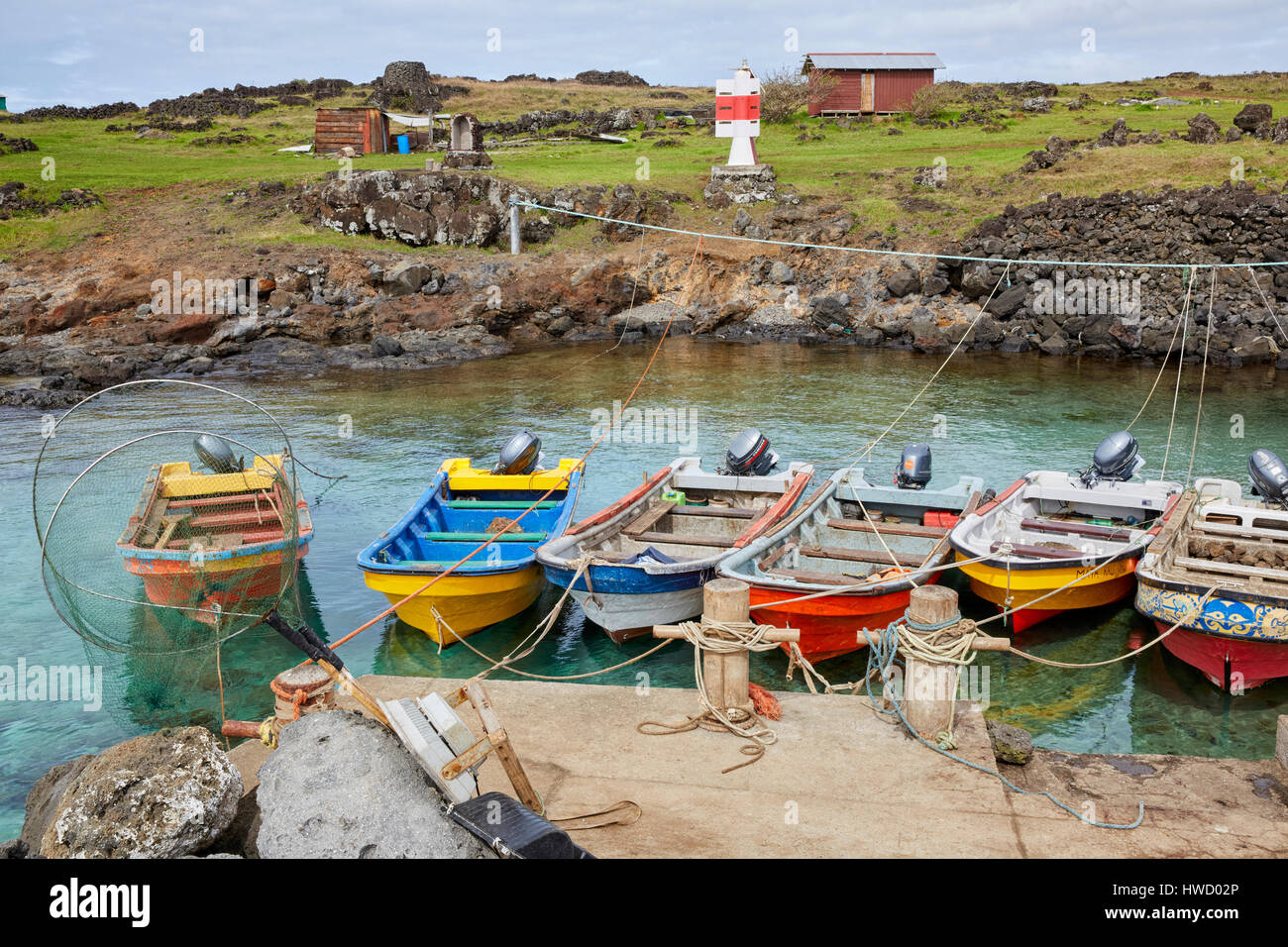 Island rapa nui fishing boats hi-res stock photography and images - Alamy