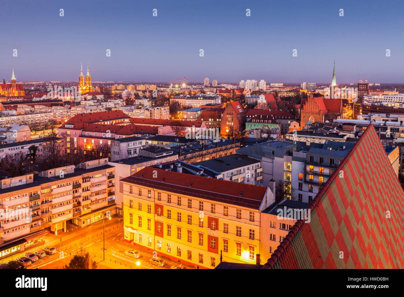 Aerial panorama of Wroclaw. Wroclaw, Lower Silesian, Poland Stock Photo ...