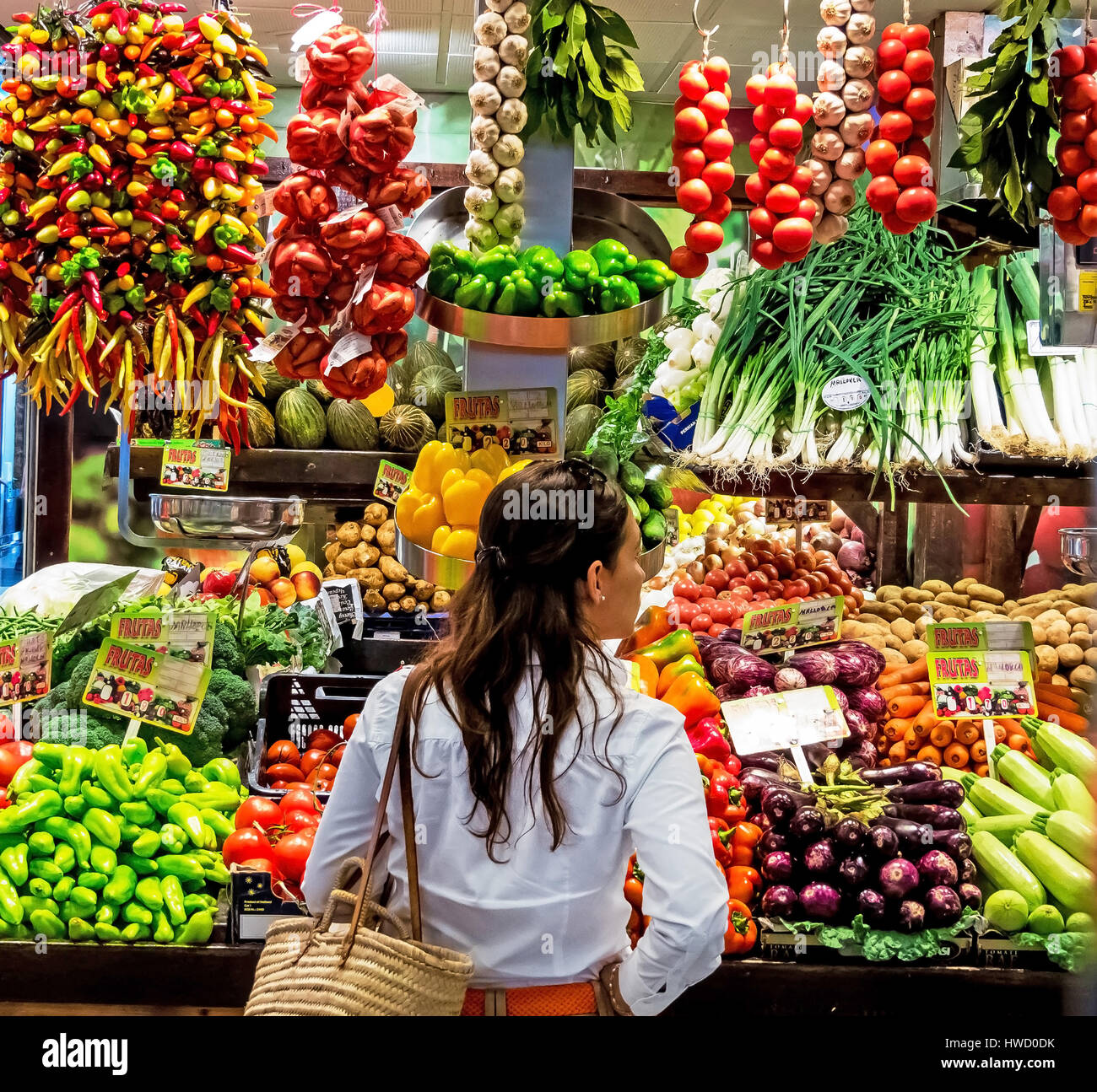 Fresh fruit and vegetables in the fruit market. Vegetable market with ...