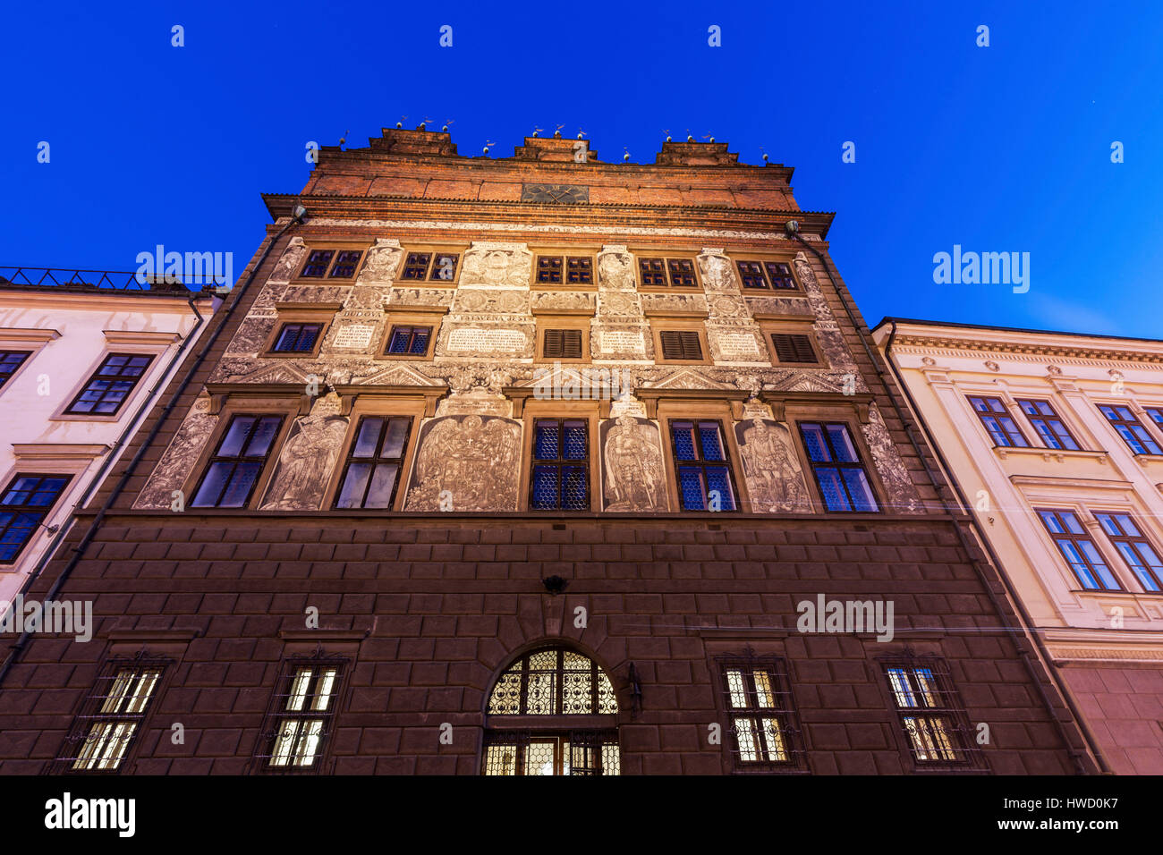 Old Town Hall on Republic Square in Pilsen. Pilsen, Bohemia, Czech ...