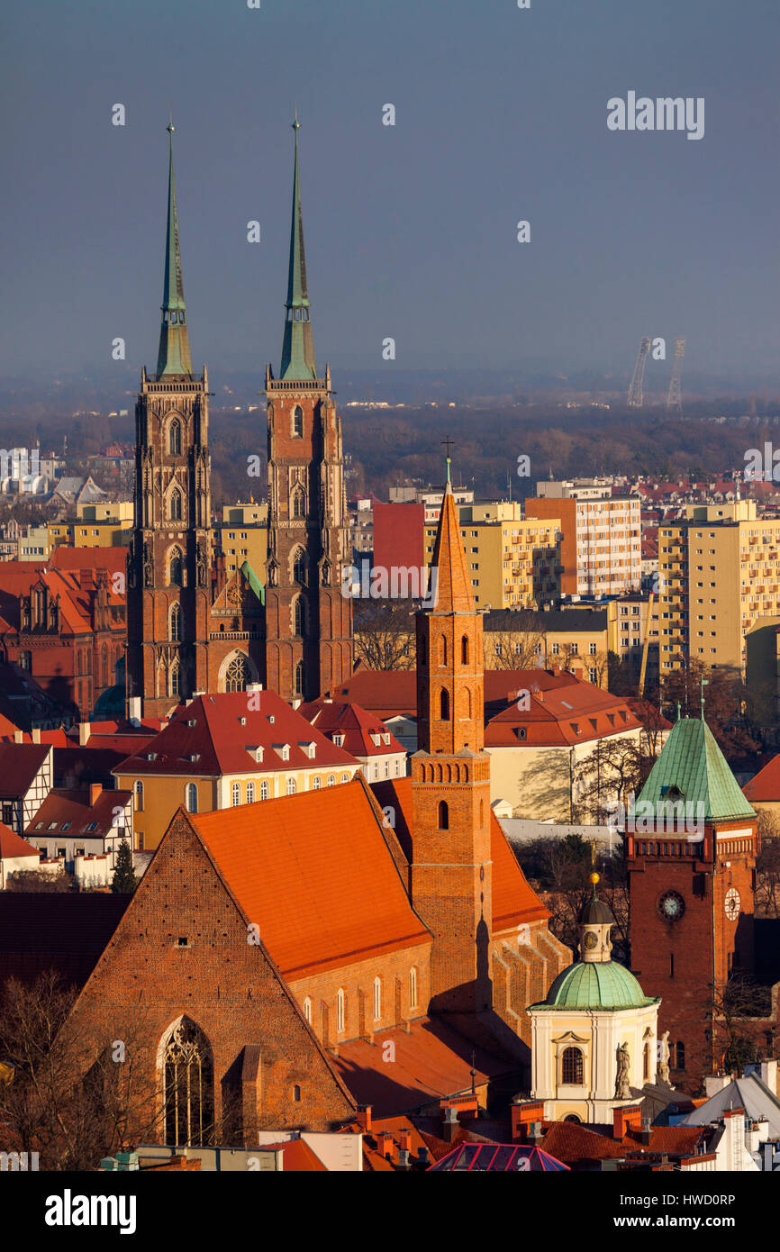 Wroclaw Cathedral - aerial view. Wroclaw, Lower Silesian, Poland Stock ...
