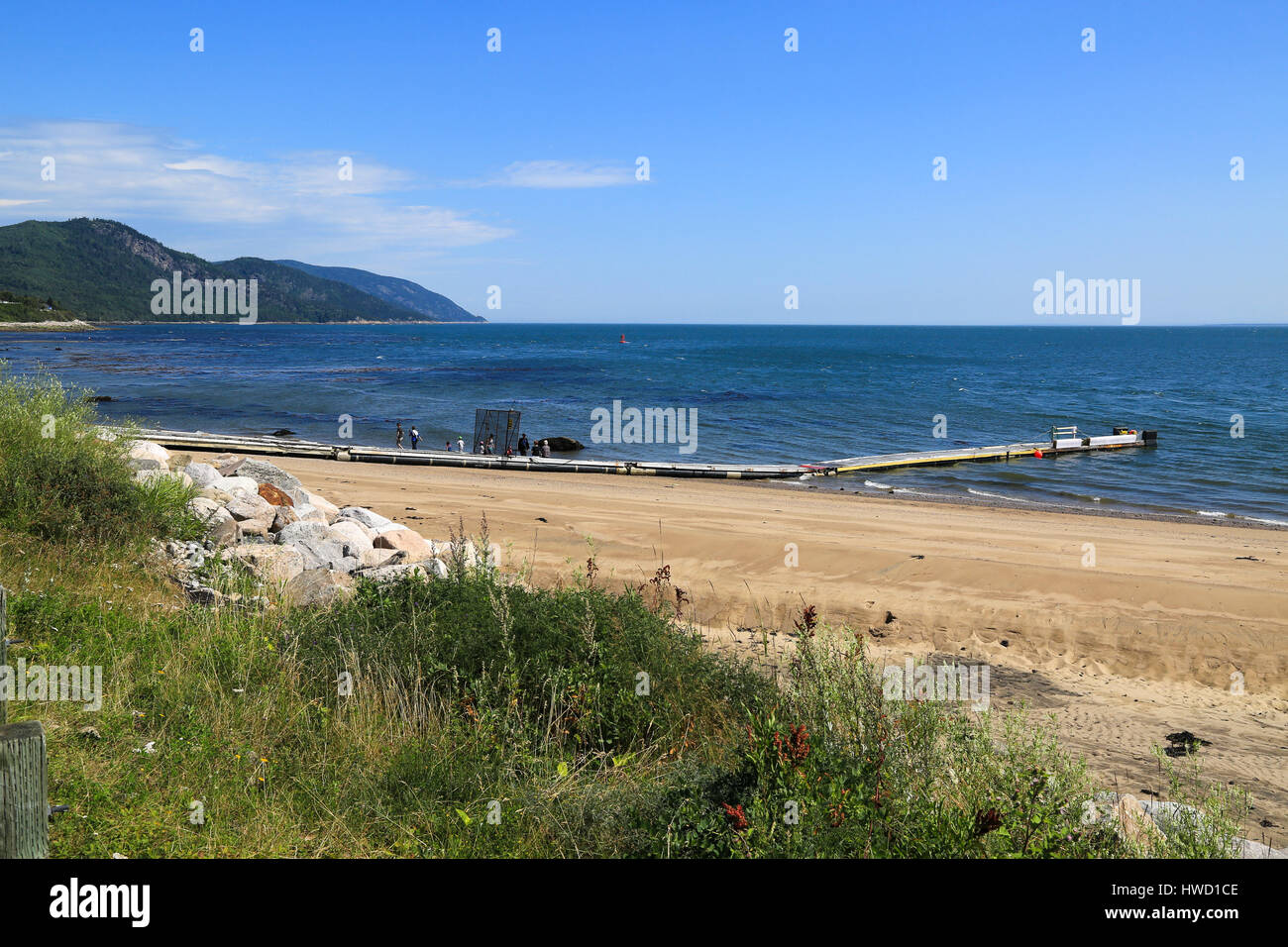 Shore of the Saint Lawrence River at Saint-Siméon, Quebec, Canada Stock ...
