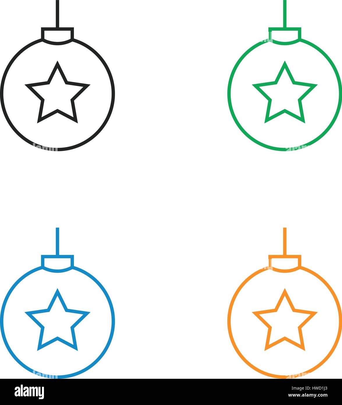 Christmas bauble line icon Cut Out Stock Images & Pictures - Alamy