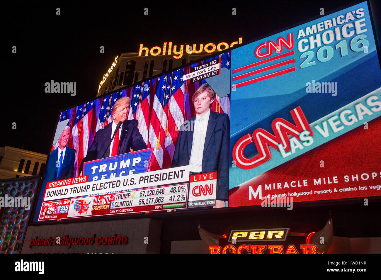 Election night in Las Vegas strip Stock Photo - Alamy