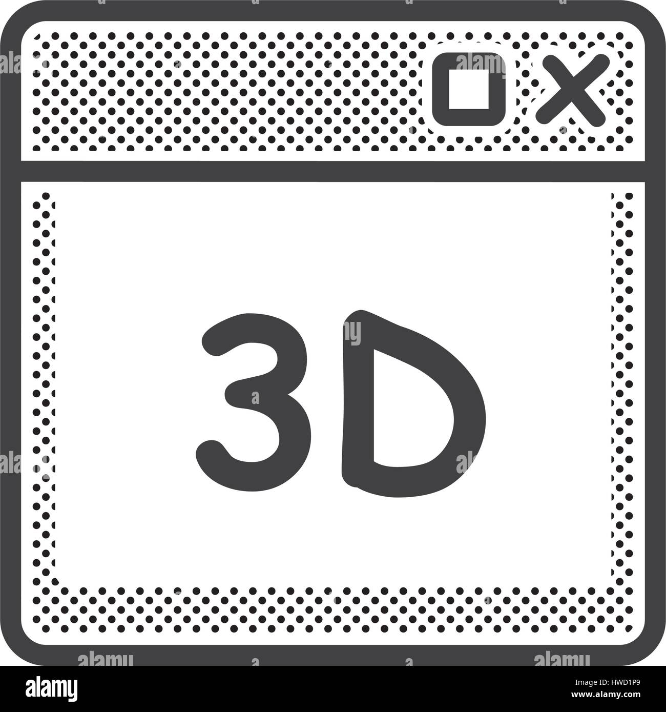 dotted 3D print window icon Stock Vector Image & Art - Alamy