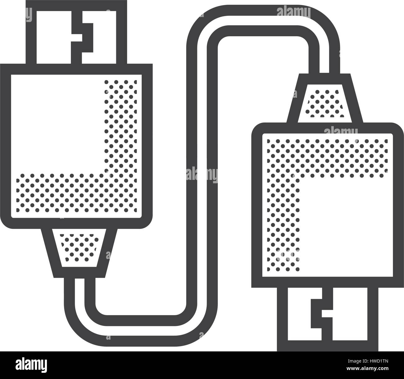 Twin USB Adapter icon Dotted Style Stock Vector Image & Art - Alamy