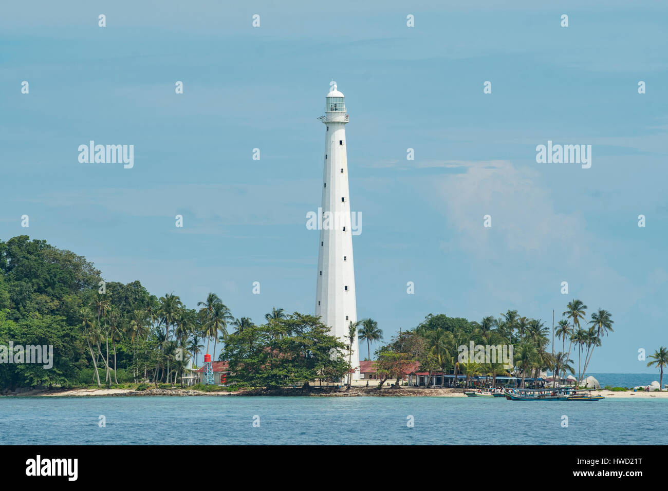 Historic Lighthouse at Lengkuas Island, Pulau Belitung, Indonesia Stock ...