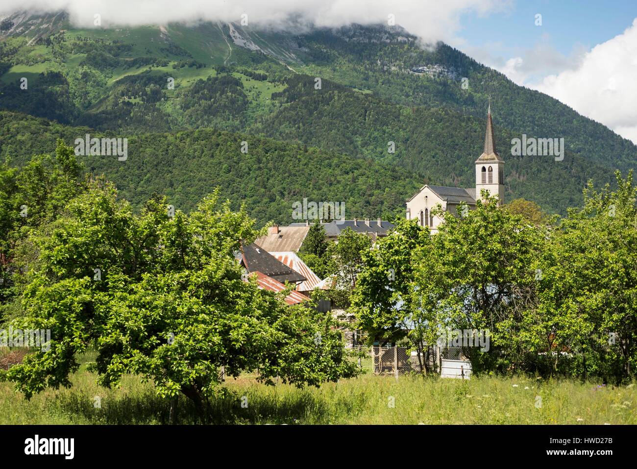 France, Savoie, Jarsy, Bauges mountain range, listed as Geopark Stock ...