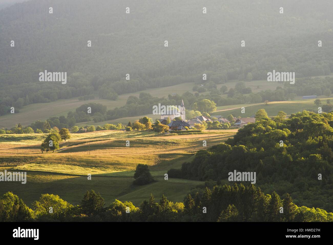 France, Savoie, Arith, Bauges mountain range, listed as Geopark Stock ...
