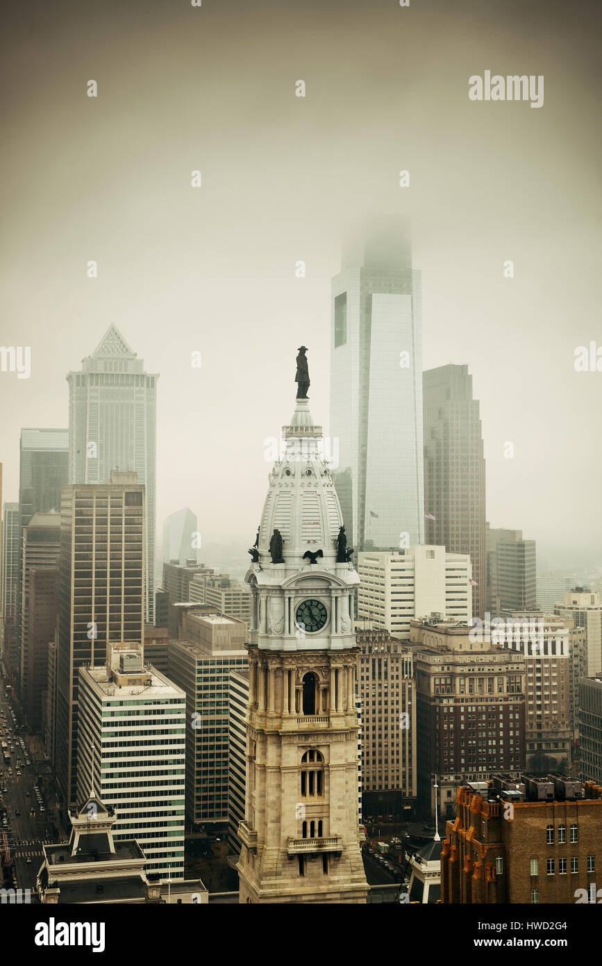 Philadelphia city rooftop view with urban skyscrapers Stock Photo - Alamy