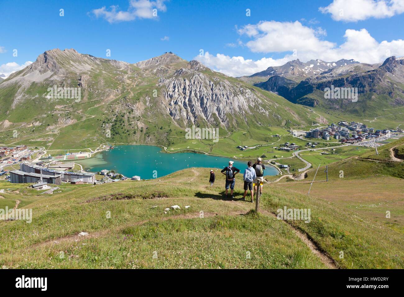 France, Savoie, Vanoise Massif, Tignes, Seen on the lake, Val Claret ...