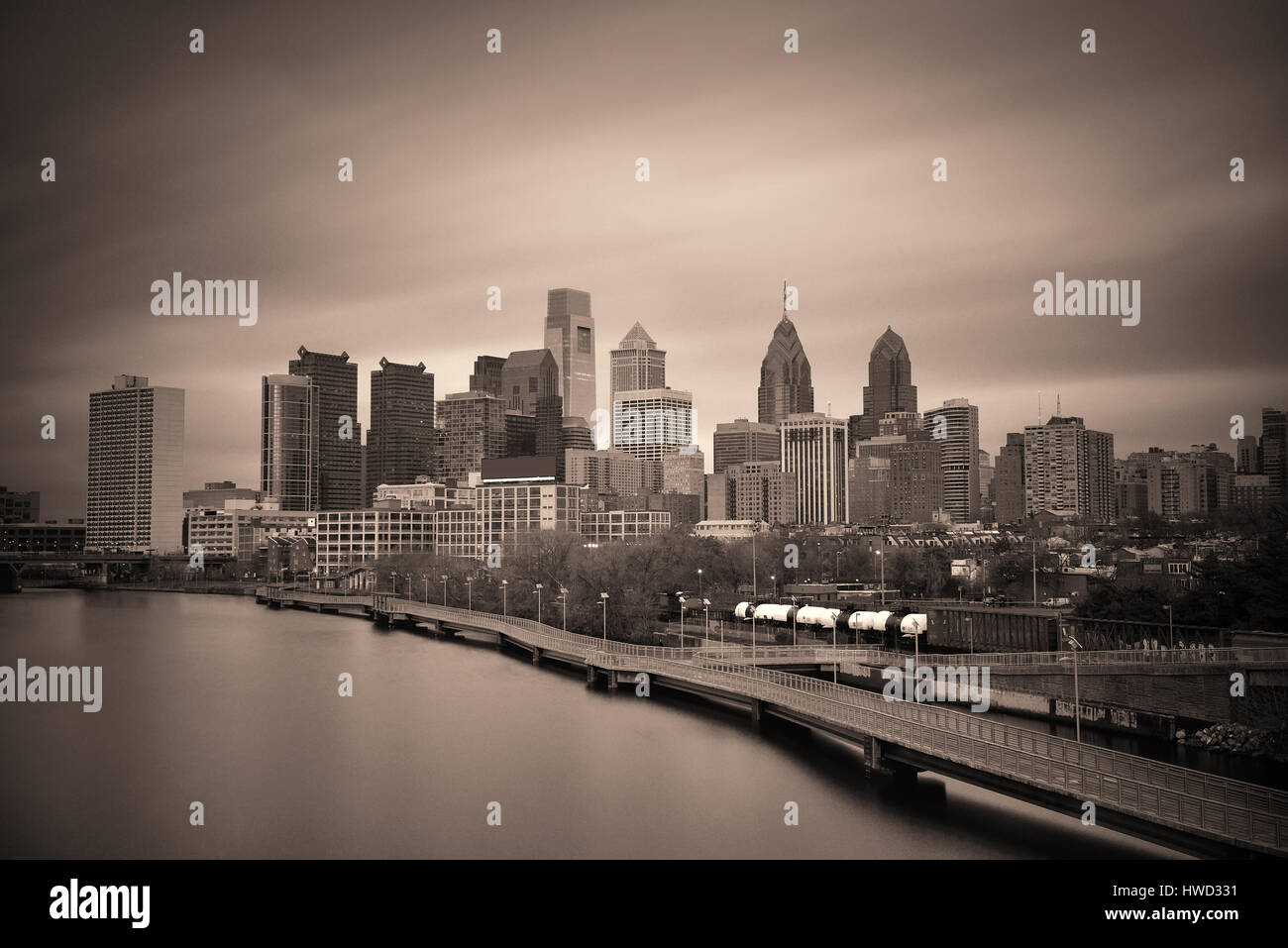 Philadelphia skyline with urban architecture Stock Photo - Alamy