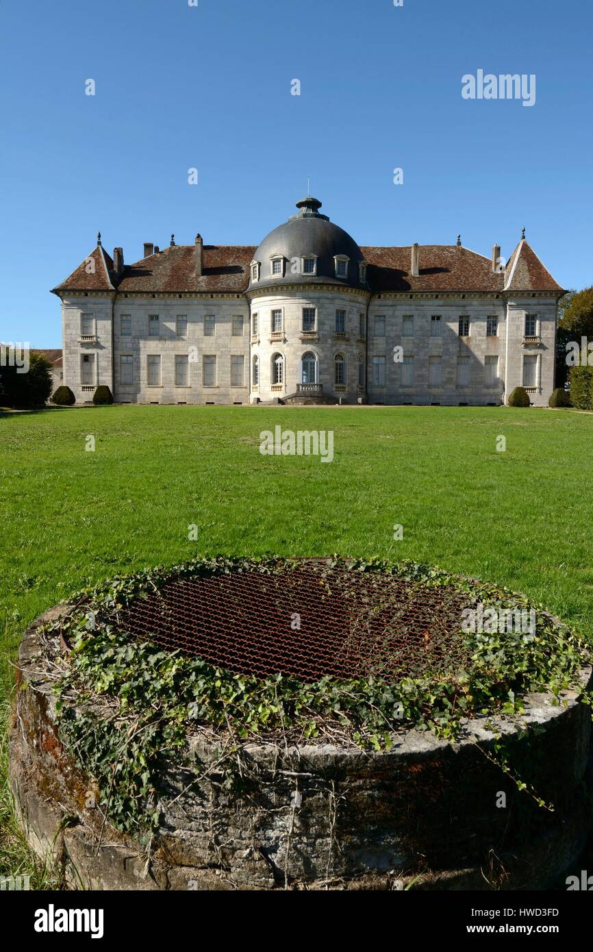 France, Doubs, Moncley castle built between 1778 and 1790, facade on ...