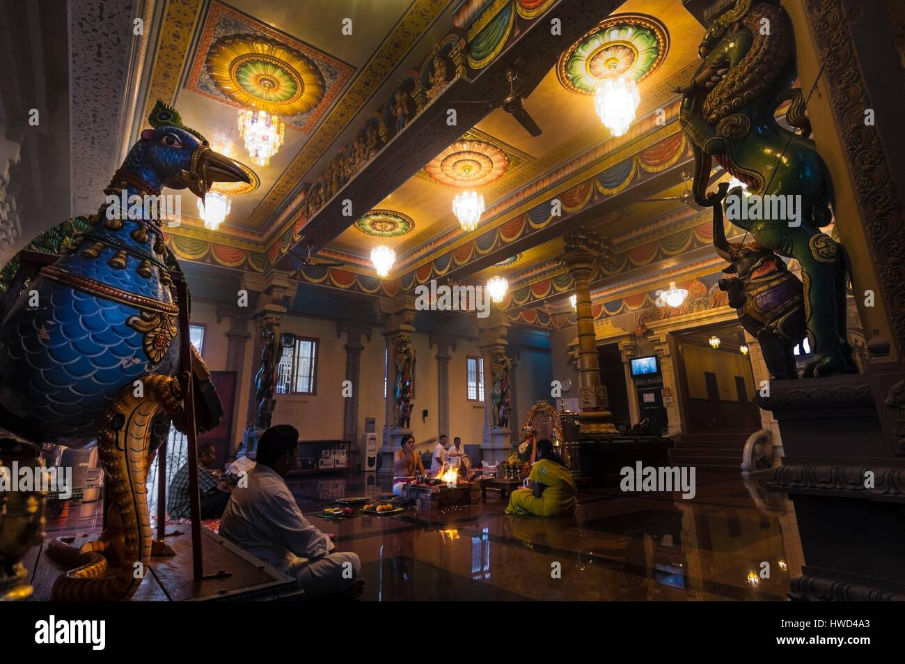 Seychelles, Mahe island, Victoria, ritual in the Tamil temple Sri ...
