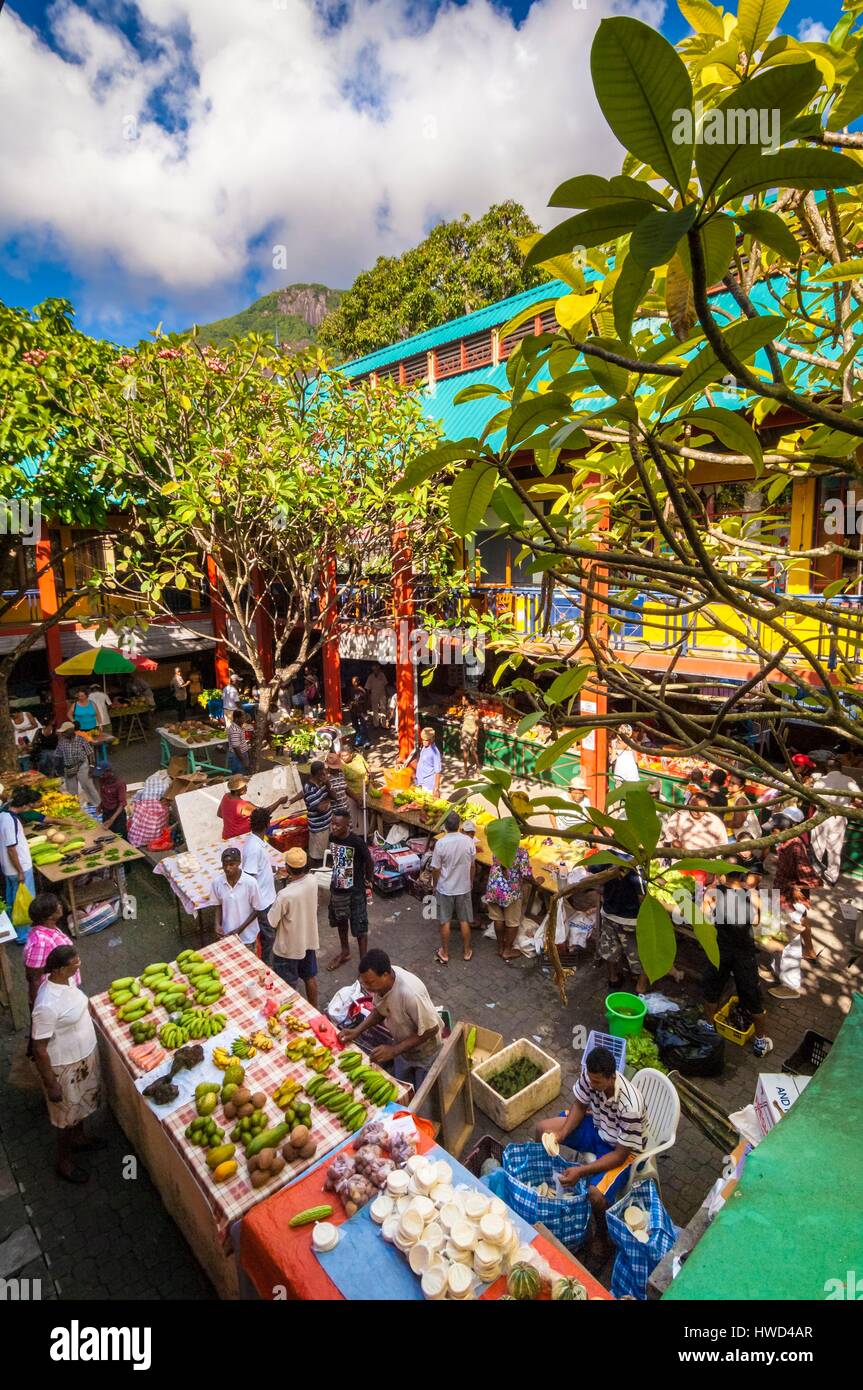 Seychelles, Mahe island, Victoria, Sir Selwyn Clarke Market, fruit and ...