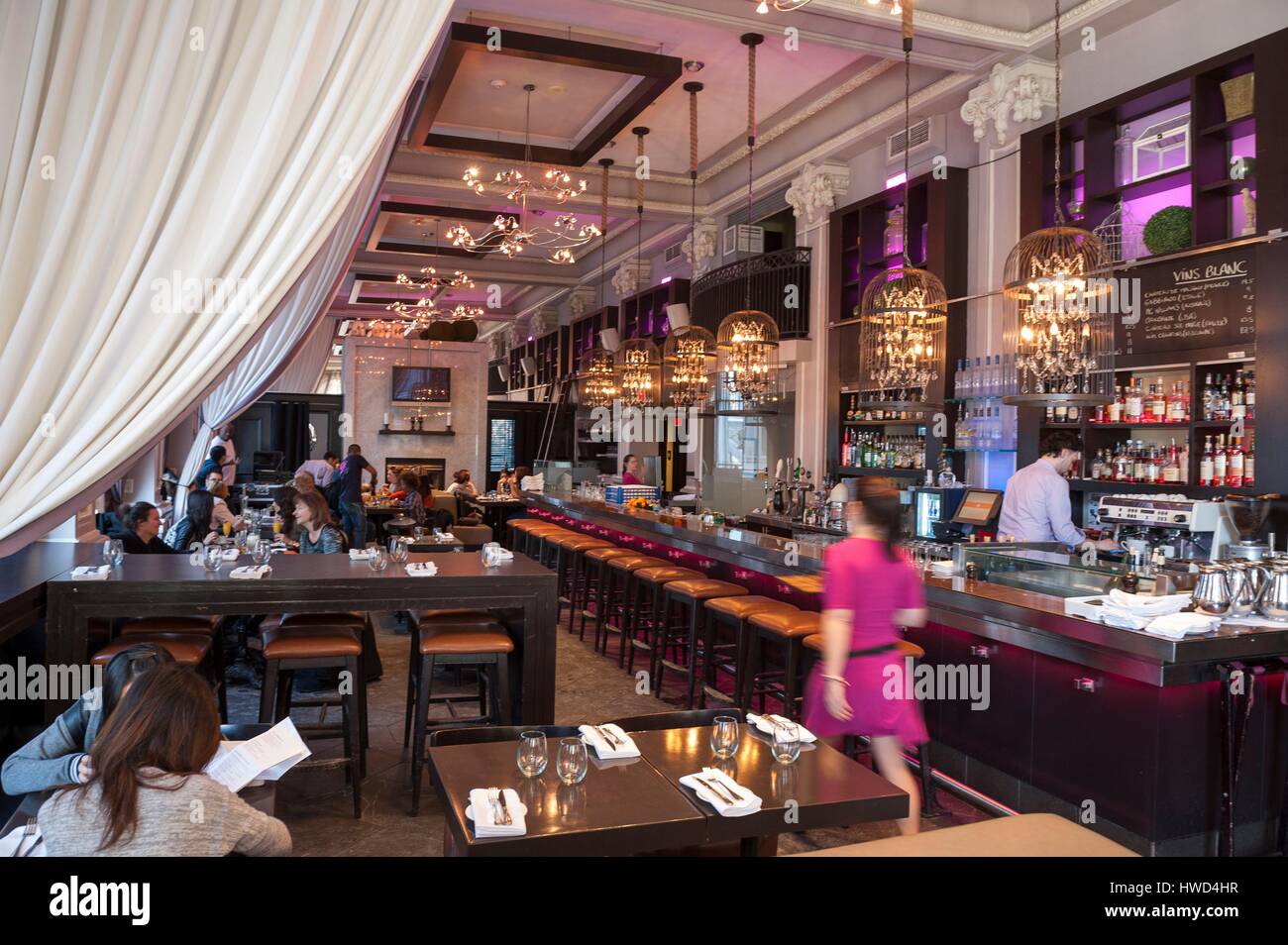 Canada, Province of Quebec, Montreal, Suite 701 Lounge restaurant Stock ...
