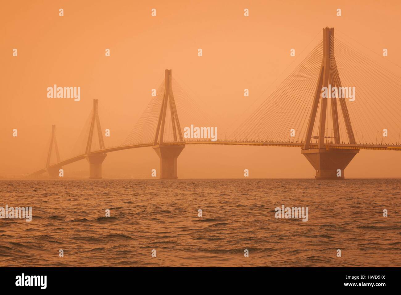 Greece, Peloponese Region, Gulf of Corinth, Patraa-area, Rio Antirio ...