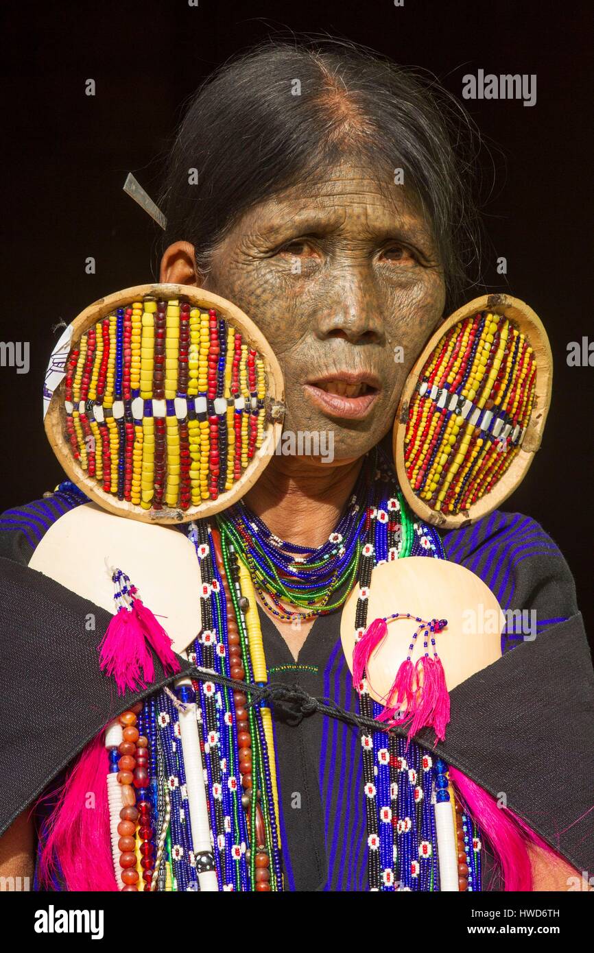 Myanmar (Burma), Chin state, Chin woman Stock Photo - Alamy