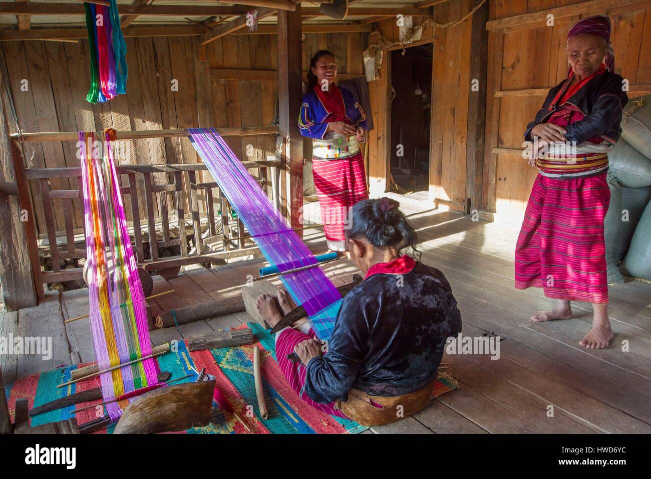Myanmar (Burma), Shan state, Kyaingtong, ladies of Silver Palaung ...