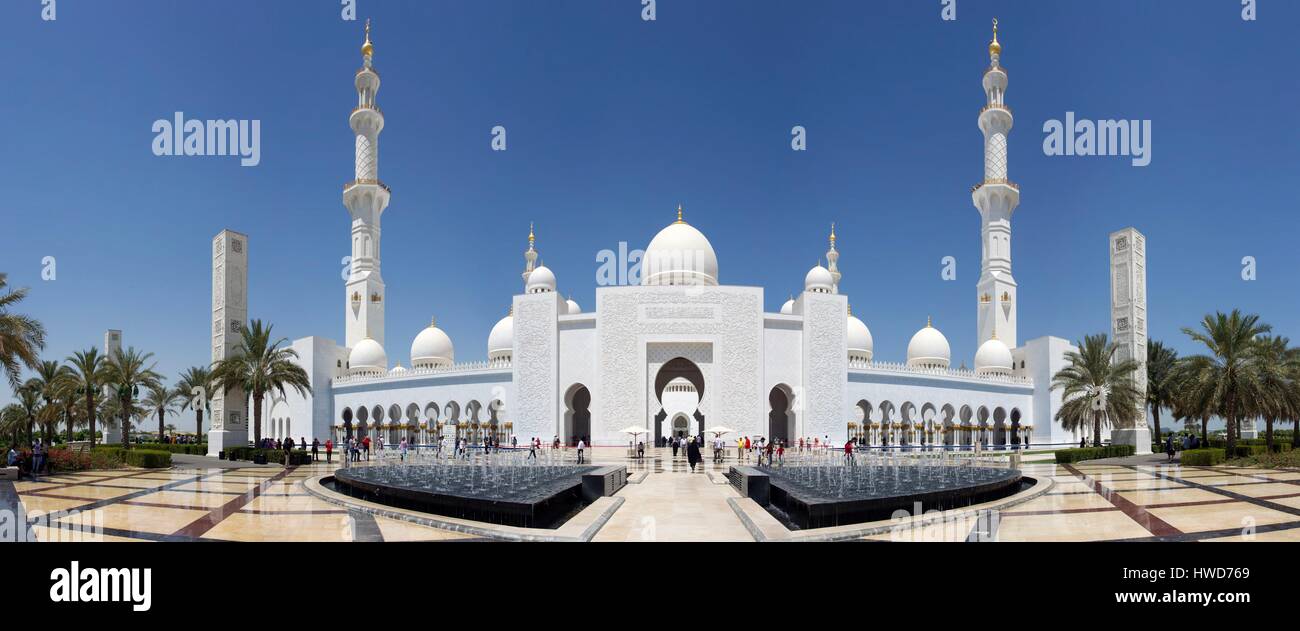 Emirates, Abu Dhabi, Sheikh Zayed ben Sultan Al Nahyane mosque Stock ...