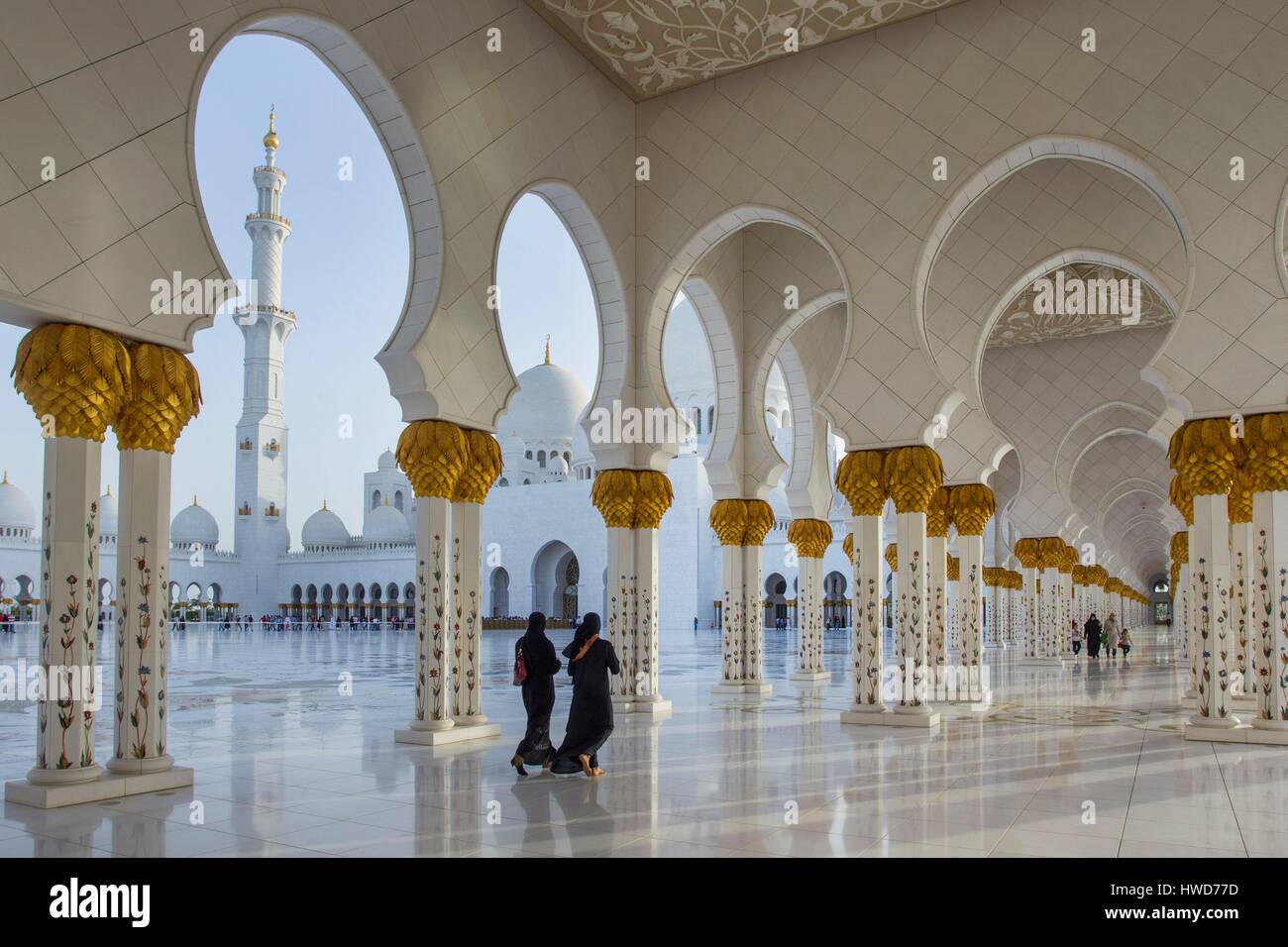 Emirates, Abu Dhabi, Sheikh Zayed ben Sultan Al Nahyane mosque Stock ...