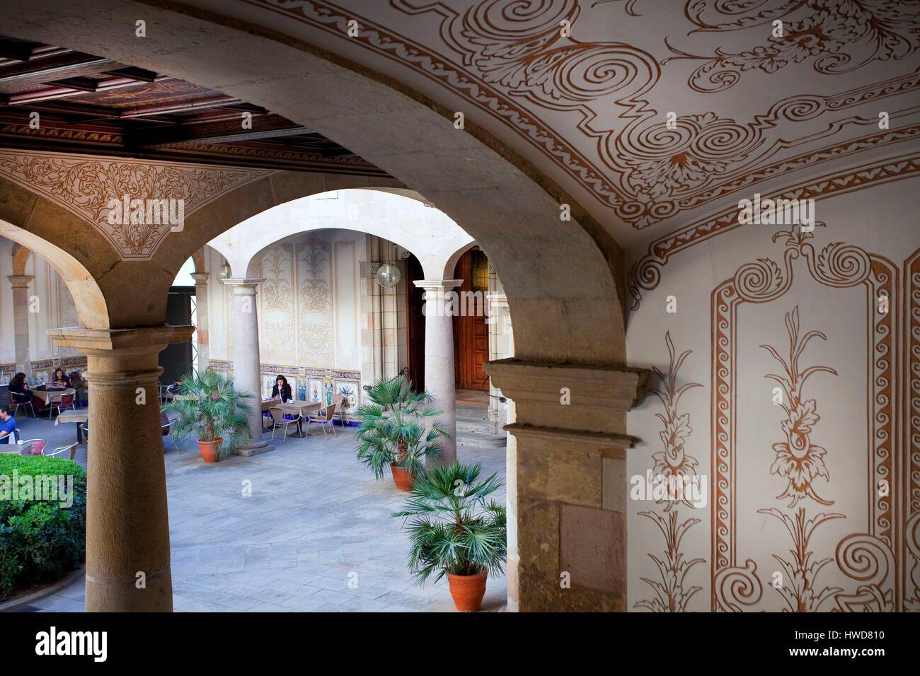 Spain, Catalonia, Barcelona, Raval district, Casa de la Caritat ex ...