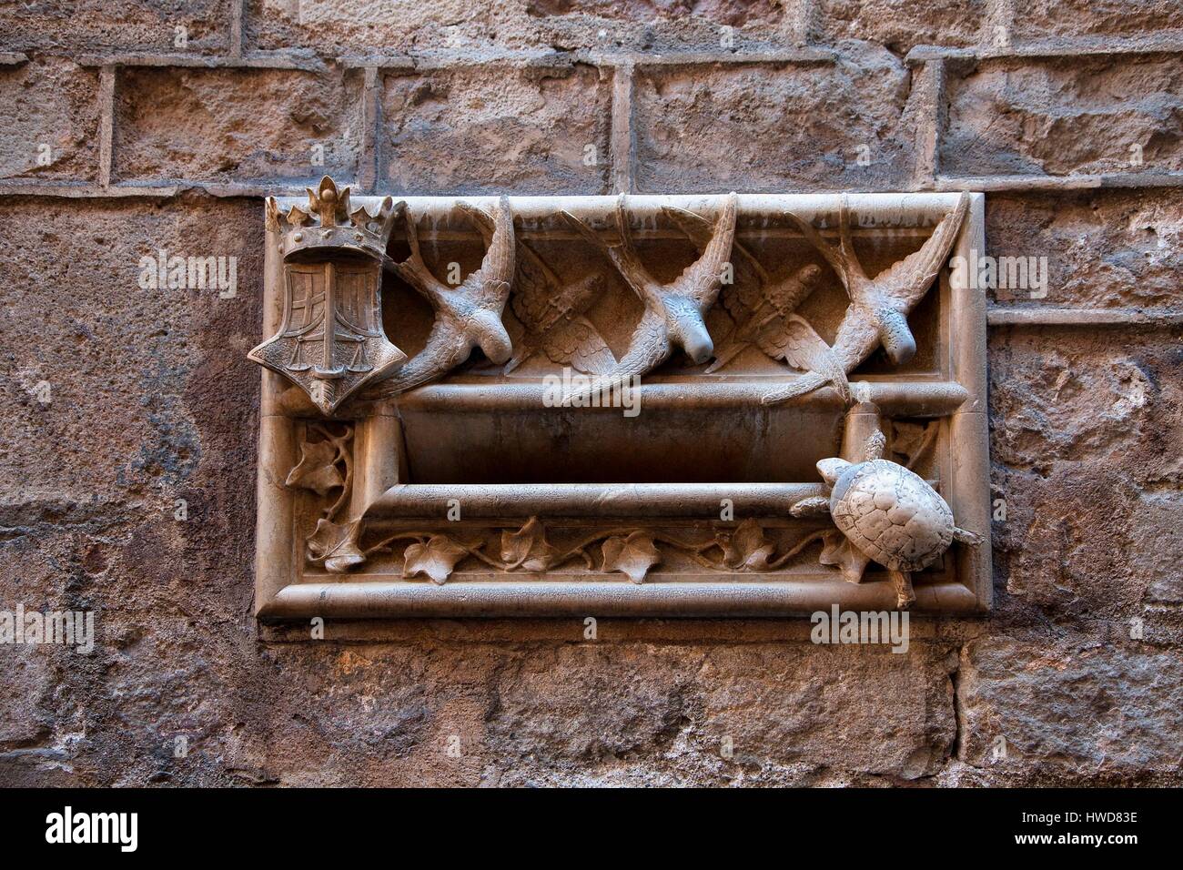 Spain, Catalonia, Barcelona, Gothic neighborhood, Barri Gotic, Barrio ...