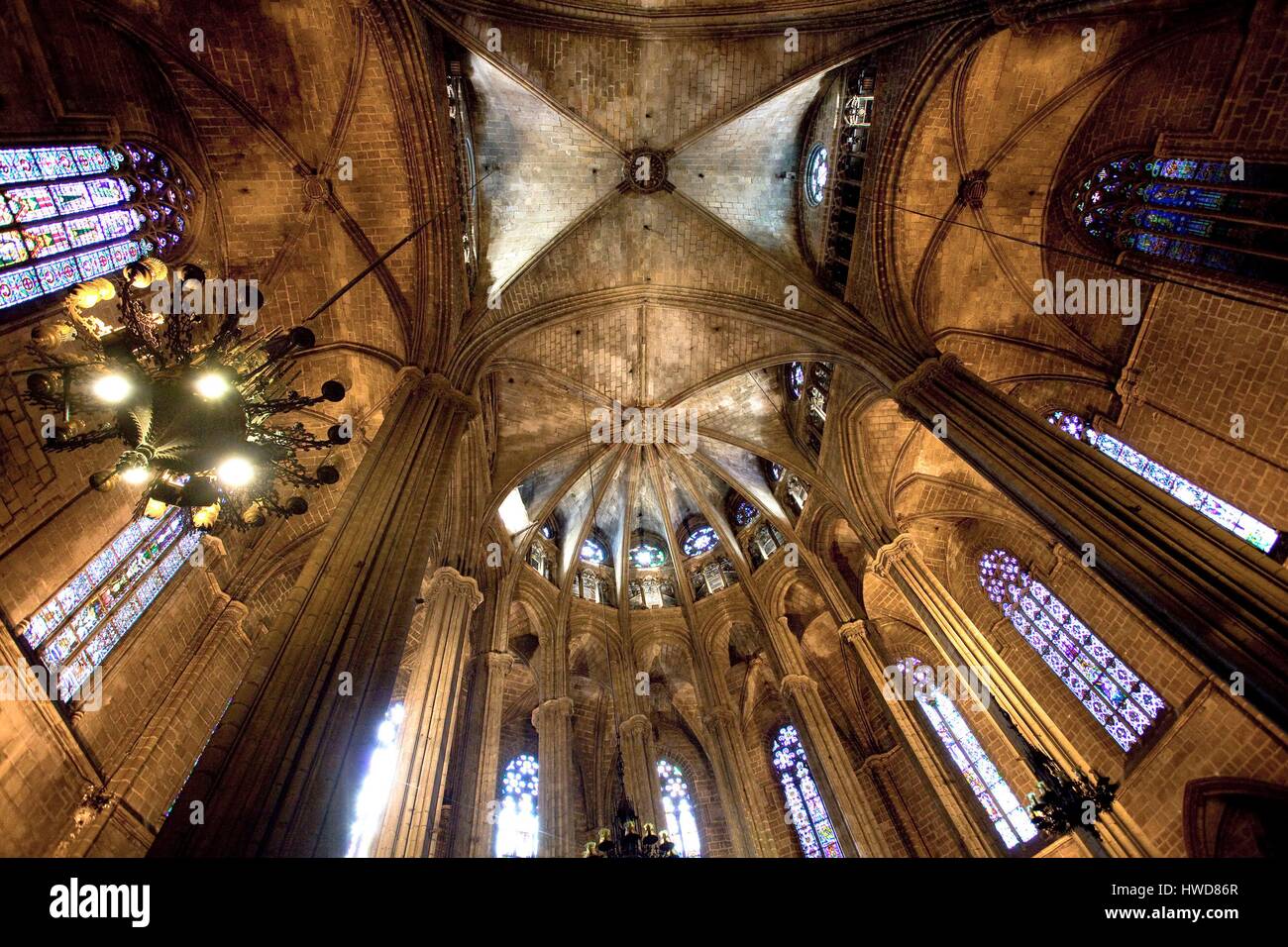 Spain, Catalonia, Barcelona, Gothic area, The Cathedral of BArcelon ...