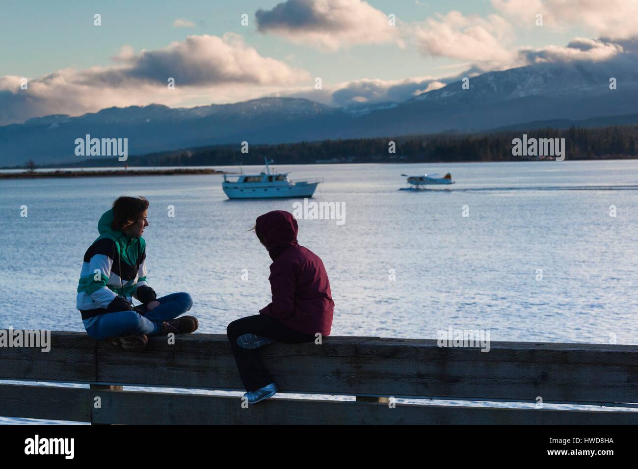 Canada, British Columbia, Vancouver Island, Comox, Comox Harbour Stock ...