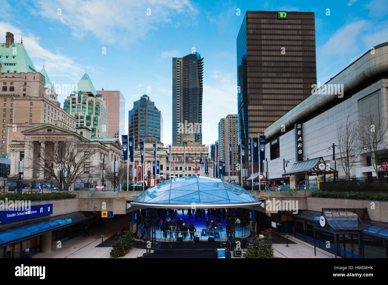 Canada, British Columbia, Vancouver, Robson Square, skating rink Stock ...