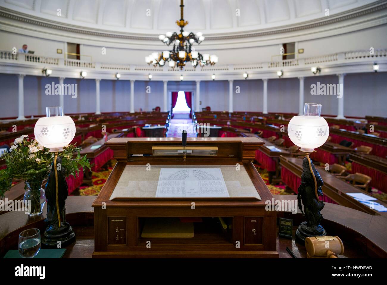 United States, Vermont, Montpelier, Vermont State House, chamber of the ...